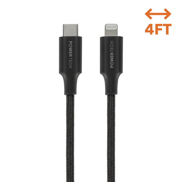 Powertech USB-C To Lightning 4' Cable - Black – C2 Wireless