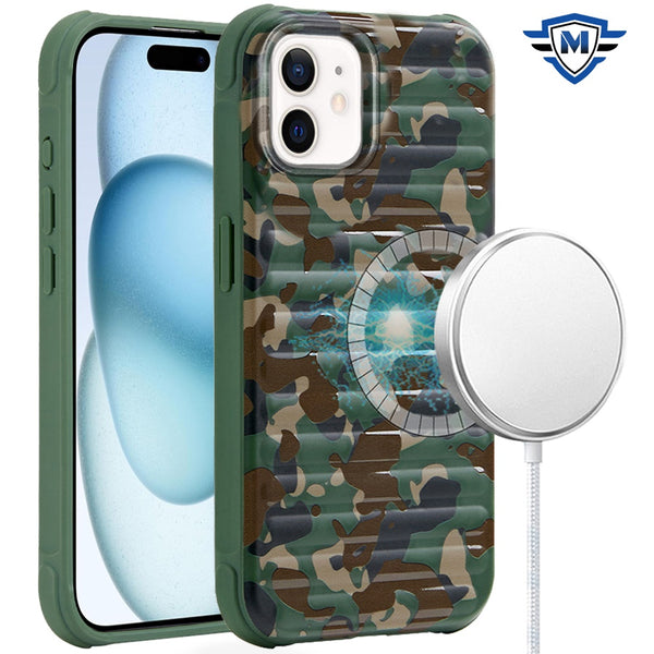 Metkase Chrome Lined Pattern [Magnetic Circle] Premium Case For iPhone ...