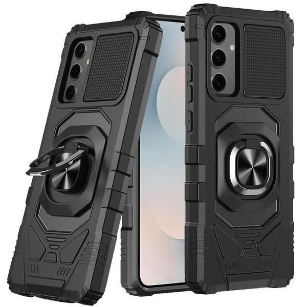 Premium Robotic Hybrid Case Cover With Magnetic Ring Stand For Samsung ...