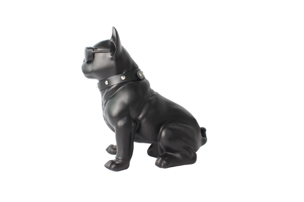 Max Power Frenchie Bull Dog Speaker With Glasses & Dog Collar - Black ...