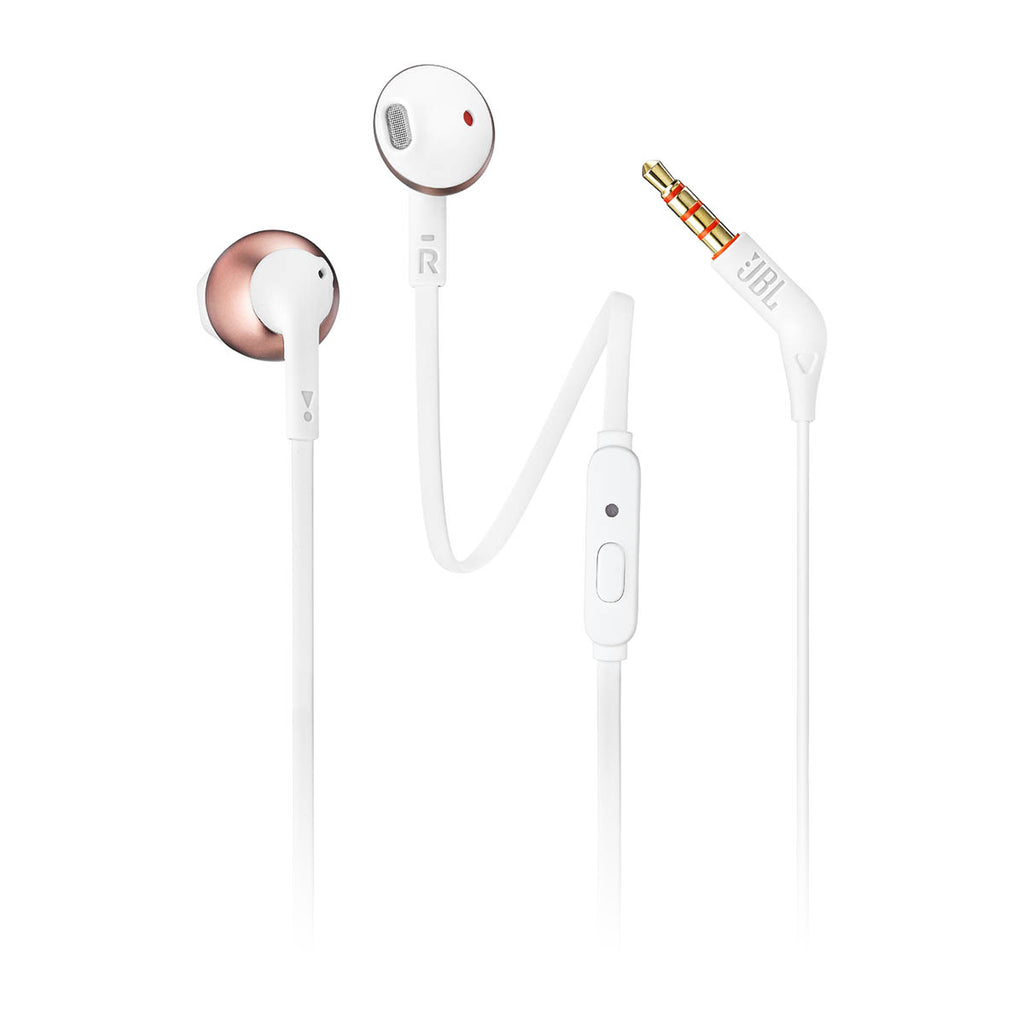 JBL Tune 205 Wired In Ear Headphones Rose Gold C2 Wireless